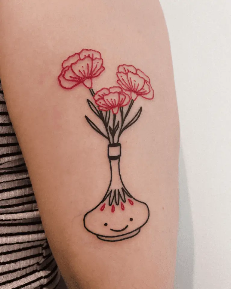 17 Carnation Flower Tattoo Designs That Symbolize Love & Strength