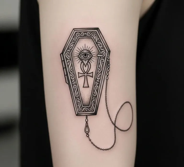 12 Coffin Tattoos With Dark And Bold Symbolic Meanings